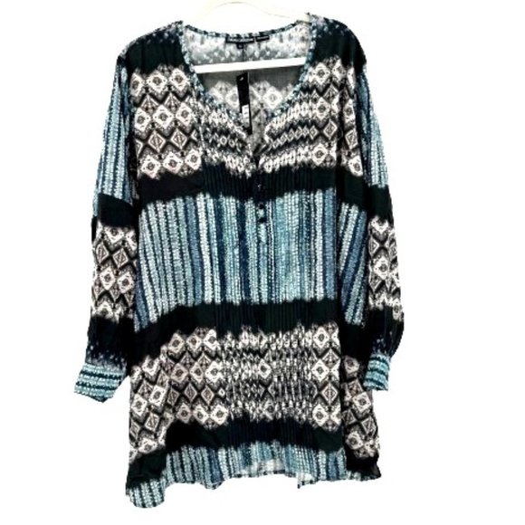 Tolani | Tops | Tolani Collection Boho Peasant Aztec Monique Blouse ...